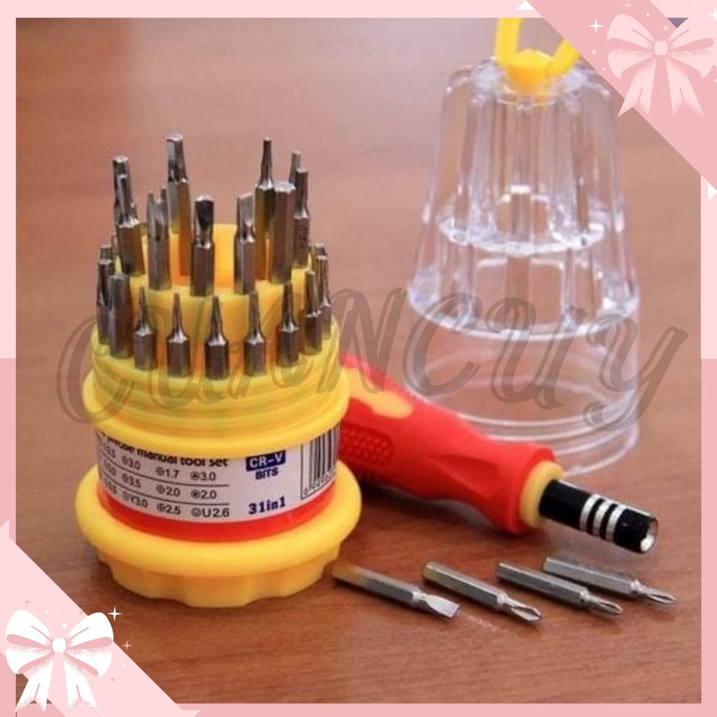 Jual Cuancuy - Obeng Set Multi 31 In 1 Mini Serbaguna Elektronik Screwdriver Handphone Lengkap ...