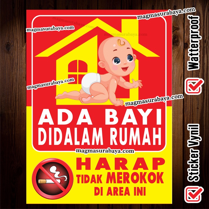 Jual Stiker Ada Bayi di dalam rumah - dilarang merokok di area ini ...
