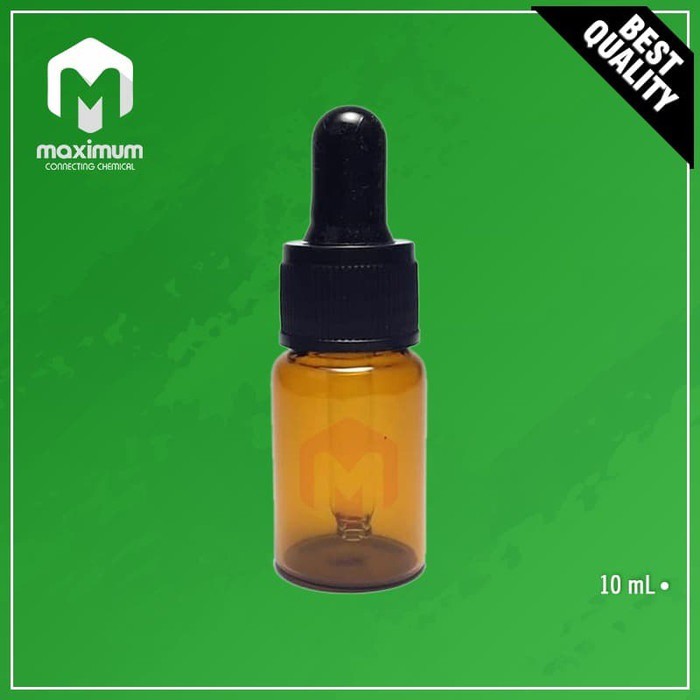 Jual Botol Pipet Kaca Amber Segel Tutup Hitam 10mL / Glass Bottle ...
