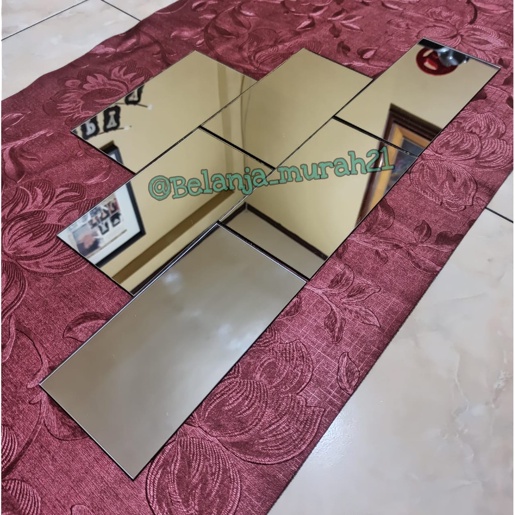 Jual Kaca Hexagonal, kaca persegi panjang 20 x 10 cm Asli Cermin ...