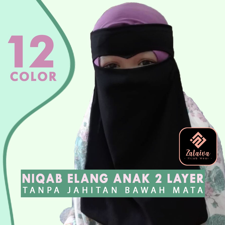 Jual Cadar Niqab Anak Model Elang 2 Layer Tanpa Jahitan Bawah Mata Tidak Pengap ZALAIVA | Shopee ...