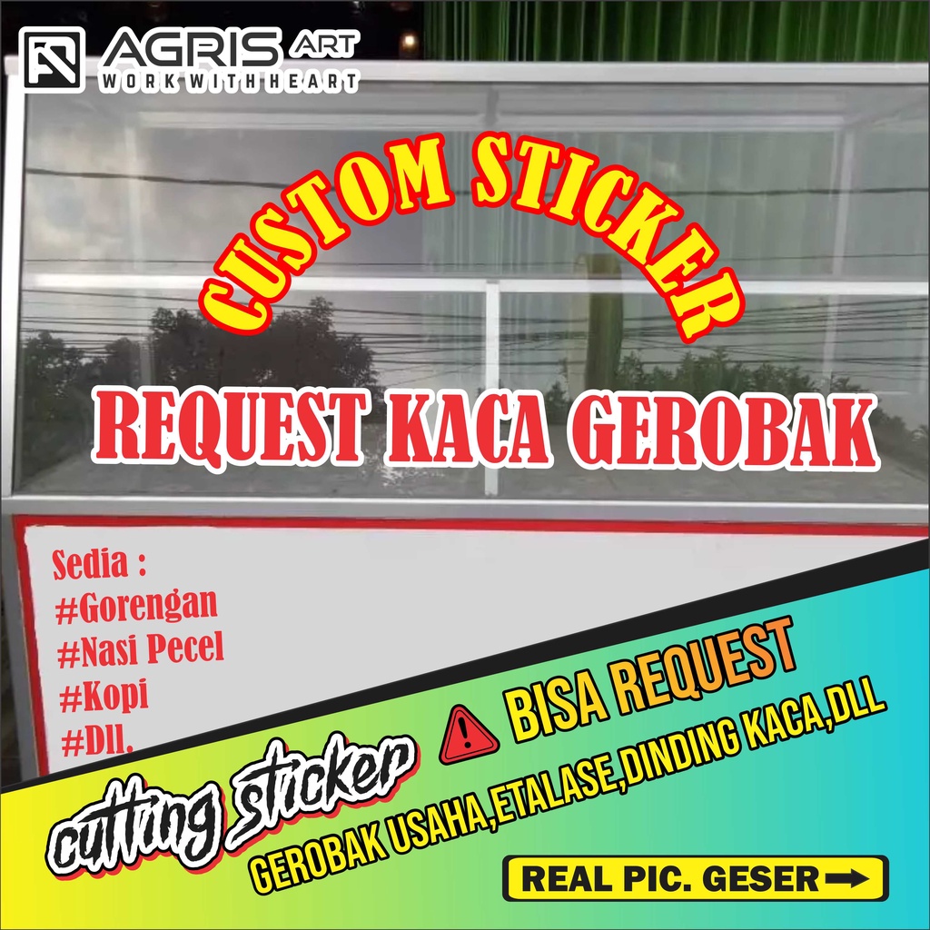 Jual cutting sticker stiker gerobak dagang request sendiri suka suka ...