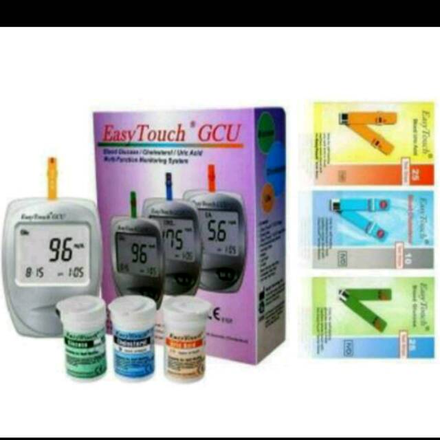 Jual paket alat check darah-easy touch dan refill strip 3 macam ...