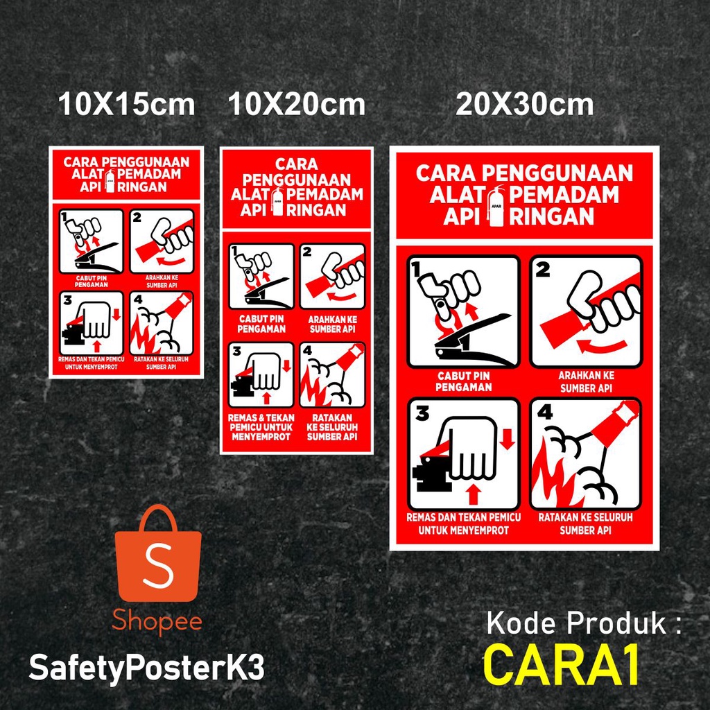 Jual Stiker Cara Penggunaan Apar Safety Sign Indonesia|Shopee Indonesia