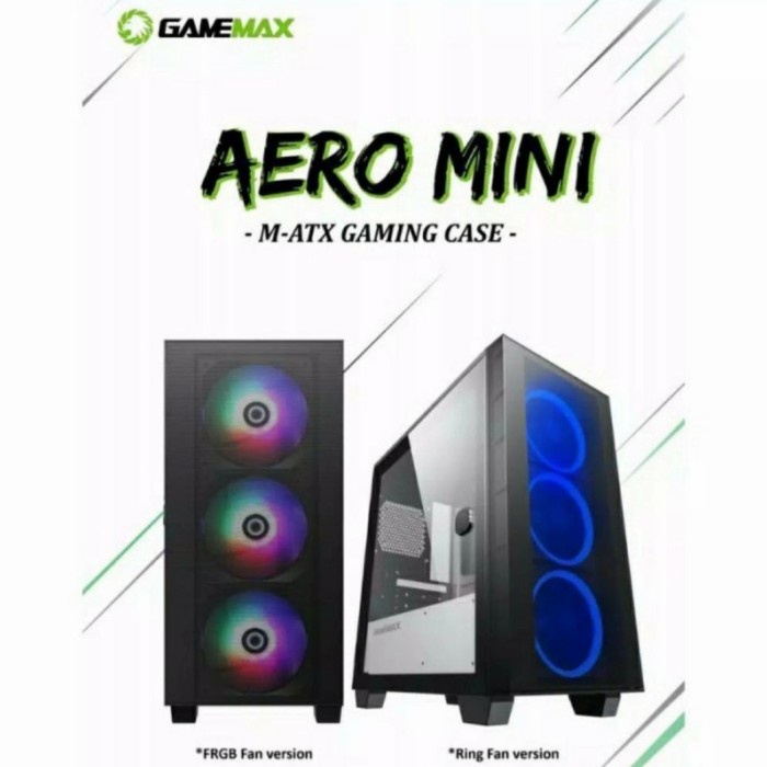 Jual Casing Pc Gamemax Casing Aero Mini Black + 3 Fan Rgb / Casing M ...
