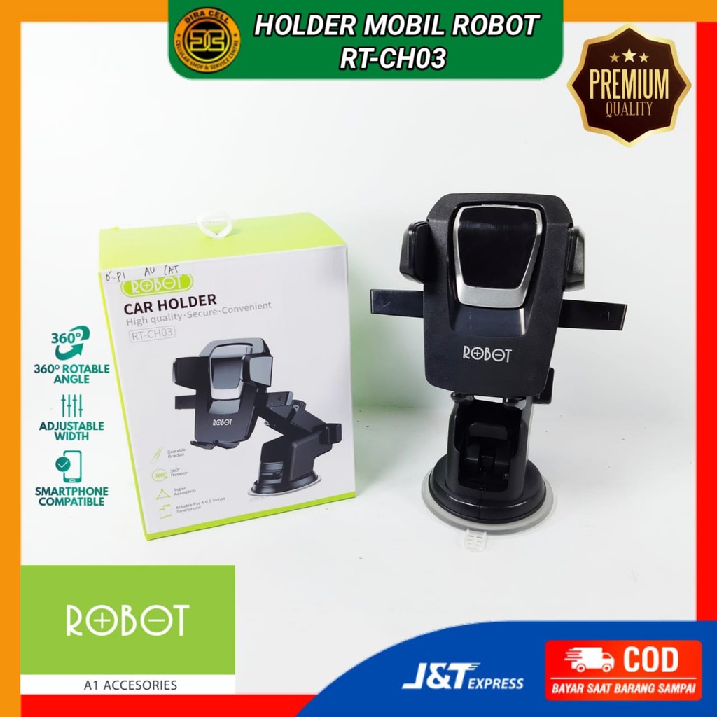 Jual Car Holder Mobil Robot RT-CH03 360° Rotatable Telescopic Bracket ...