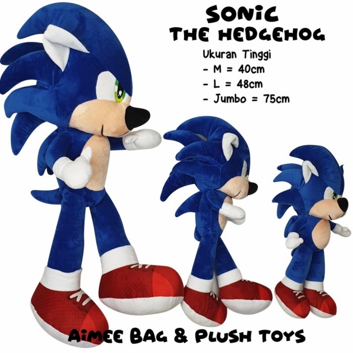 Jual Boneka SONIC THE HEDGEHOG Jumbo Tinggi 75cm - Sonic Biru | Shopee ...