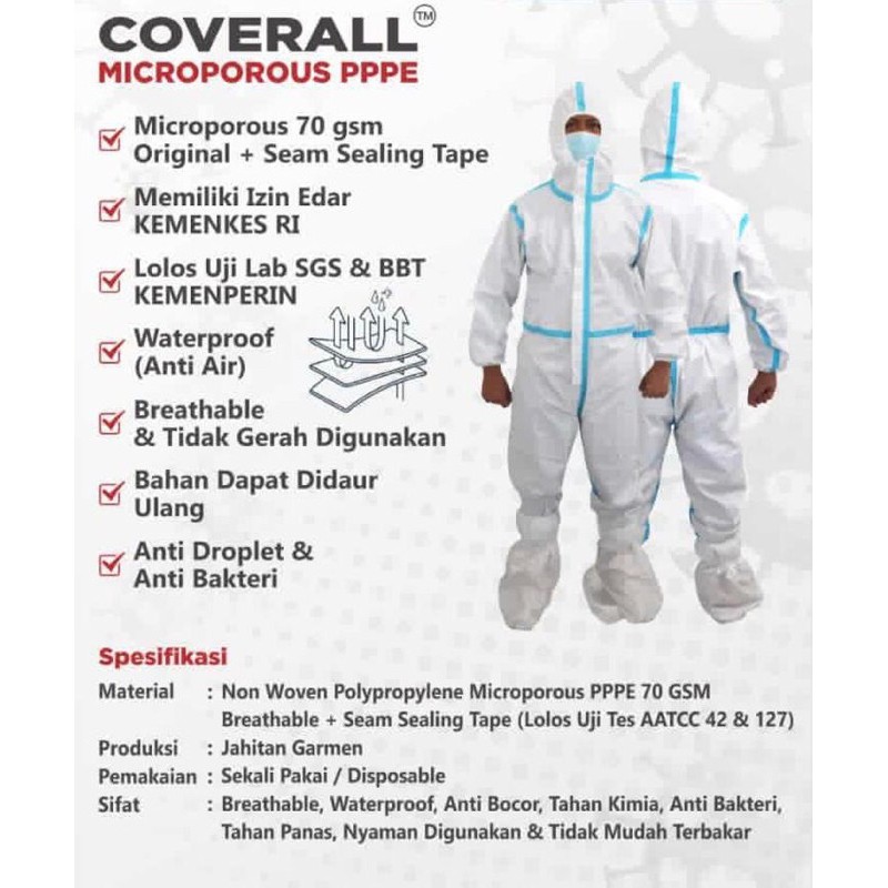 Jual Baju Hazmat APD SUIT microporous 70gsm | Shopee Indonesia