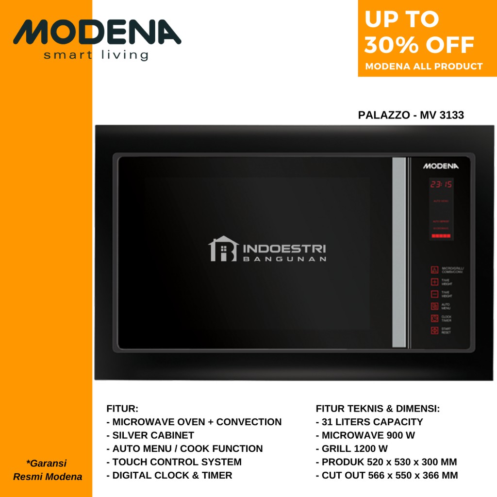 Jual Microwave Oven Modena MV 3133 Palazzo / Microwave Modena MV 3133 ...