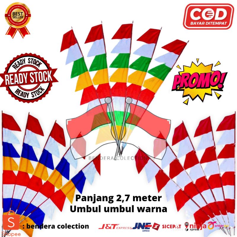 Jual bendera umbul umbul warna warni polos | Shopee Indonesia