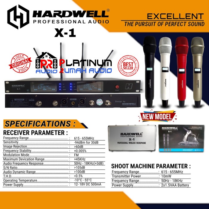 Jual Mic Wireless HARDWELL X1 / X 1 (ORIGINAL) 2 Mic Handheld ...
