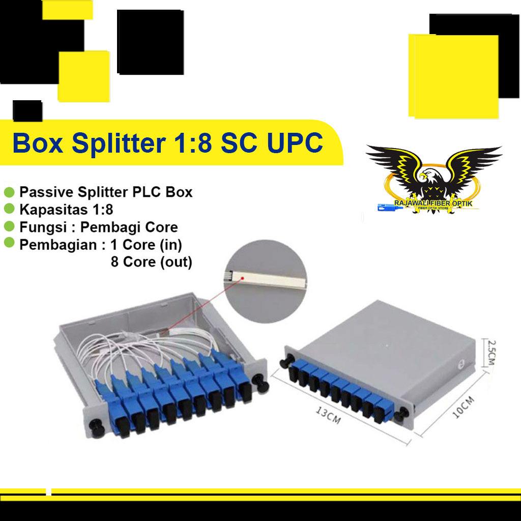 Jual Passive Splitter PLC BOX spliter FO 1:8 SC UPC | Shopee Indonesia