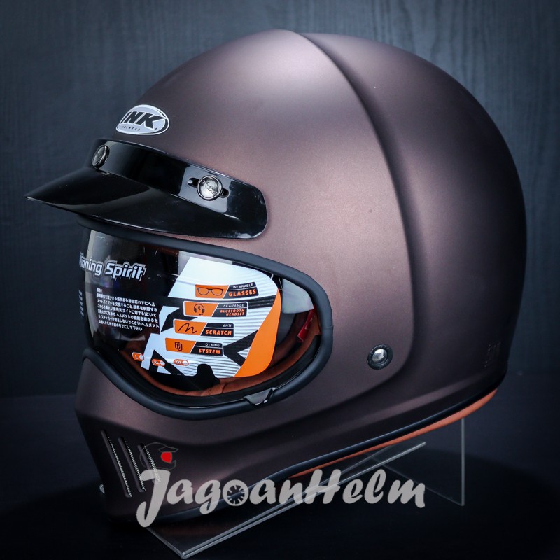 Jual INK HELM TROOPER SOLID |MATT BROWN | RETRO CLASSIC DDRING | Shopee ...
