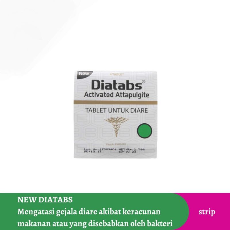 Jual New Diatabs Tablet Strip Obat Diare / Obat Mencret / Sakit Perut / Antidiare | Shopee Indonesia