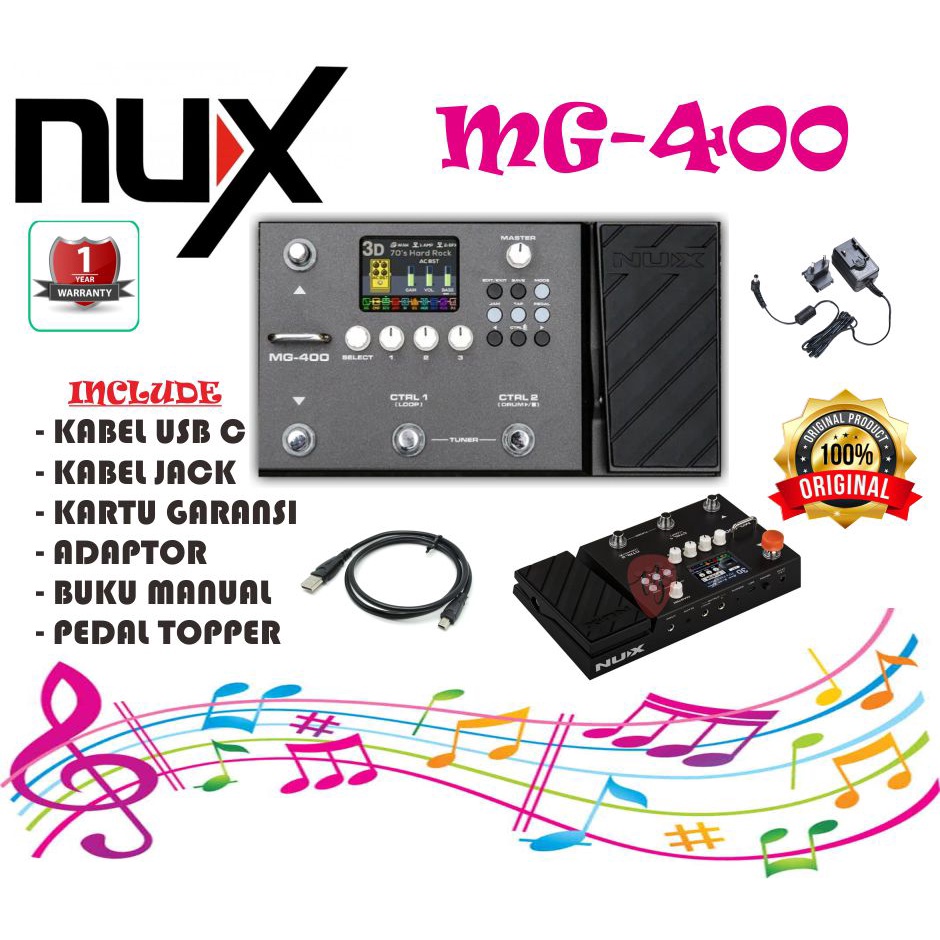 Jual NuX MG400 Modeling Guitar & Bass Processor Efek Gitar Original Nux MG-400 | Shopee Indonesia
