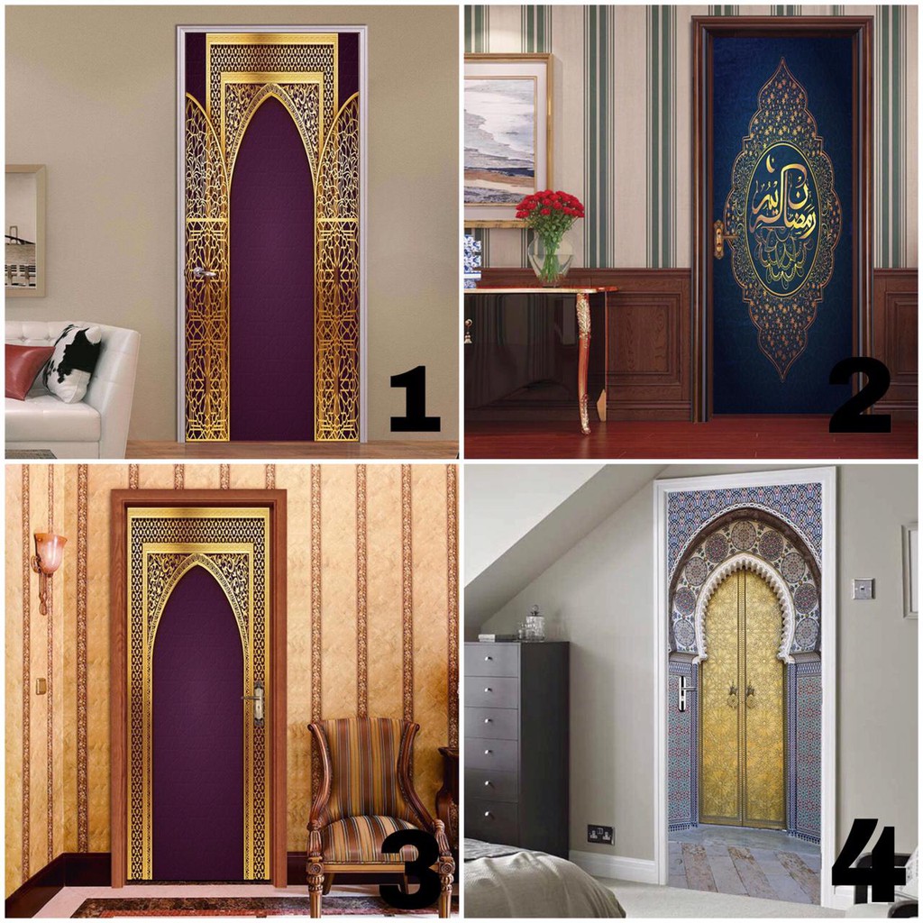 Jual WALLPAPER 3D CUSTOM WALLPAPER PINTU MASJID KALIGRAFI ISLAMIC ...