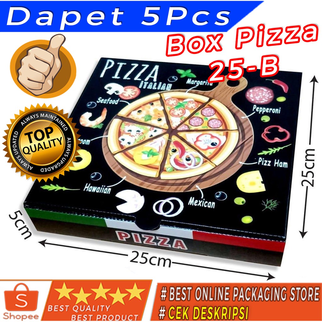 Jual DUS PIZZA / KOTAK PIZZA CANTIK UKURAN 25X25X5CM | Shopee Indonesia