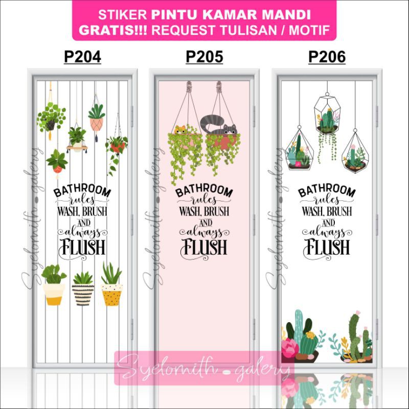 STICKER PINTU KAMAR MANDI BISA CUSTOM | Shopee Indonesia