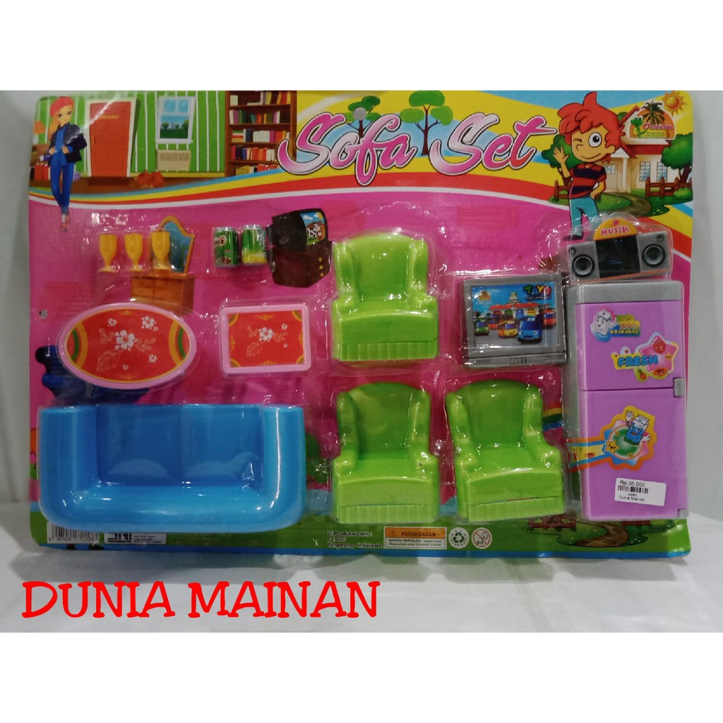 Jual Mainan Sofa Set Kulkas Tv Ruang Tamu Living Room Perabotan Rumah ...