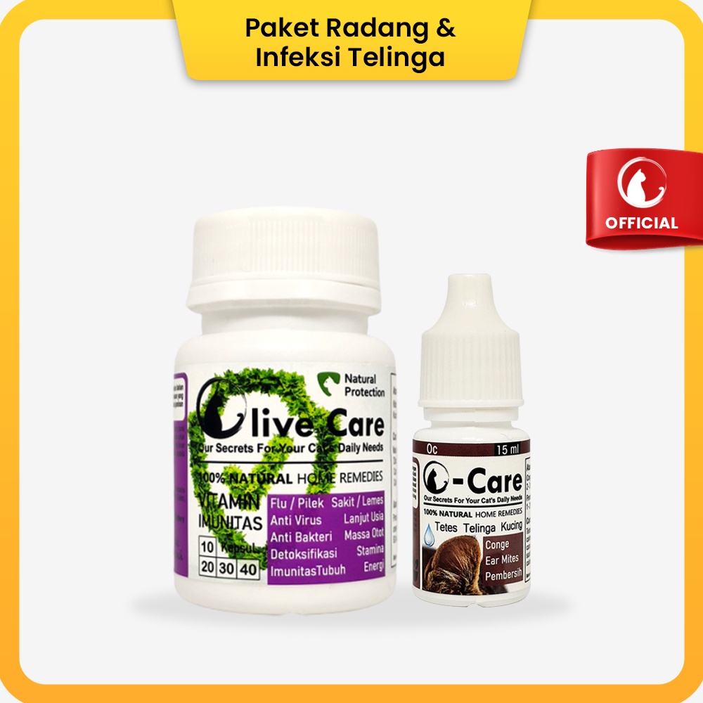 Jual Olive Care Vitamin Kucing Paket RADANG & INFEKSI TELINGA untuk ...
