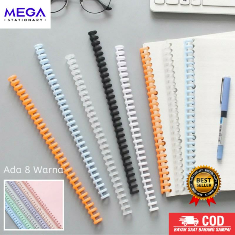 Jual DIY Plastik Binder Binding Strip - Ring Binder Costum Warna Pastel ...