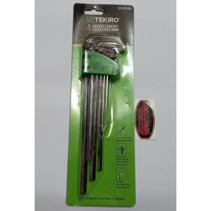 Jual Kunci L Set Tekiro Panjang 8 Pcs Hex Key Long Set | Shopee Indonesia