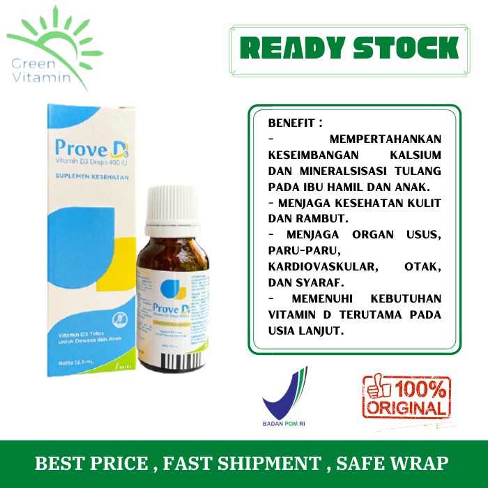 Jual PROVE D 3 TETES / VITAMIN D Prove-D3 400 iu drops Kalbe | Shopee ...