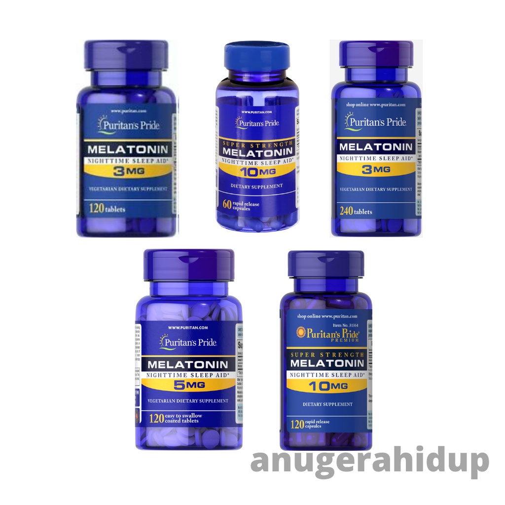 Jual Puritan Pride Melatonin Suplemen 3 mg 120 - 240 Tablets / 5 mg 120 ...