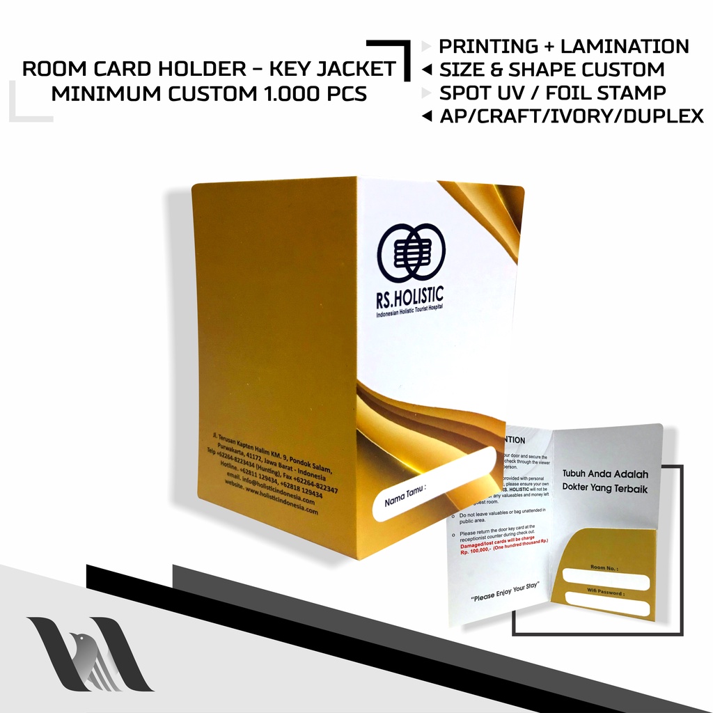 Jual KEY JACKET HOTEL - ROOM CARD HOLDER - PRINTING LAMINASI - FOIL ...