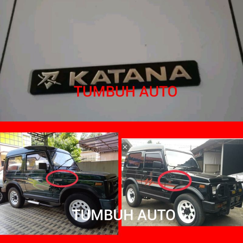 Jual Emblem Logo Lambang Tulisan Katana 1 Pcs Suzuki Katana 4x4 4x2 BRI Samurai Jimny Short Long ...