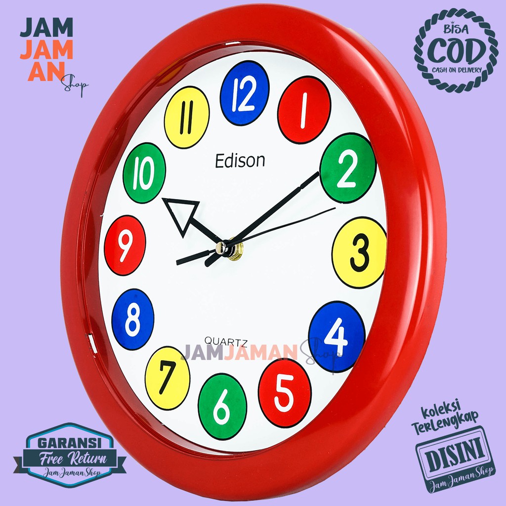 Jual Jam Dinding Quartz Dekorasi Dinding Minimalis Best Seller Edison ...