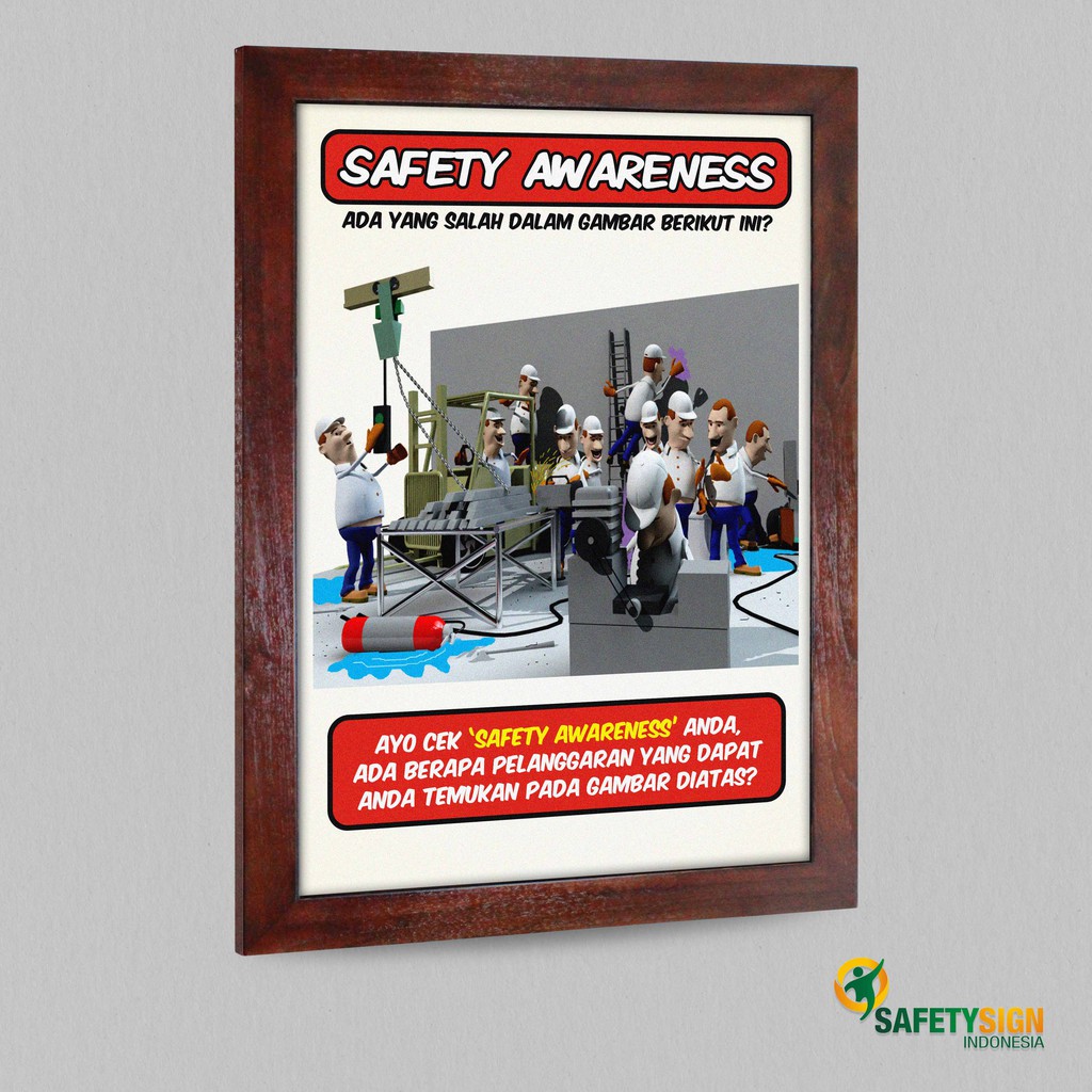 Jual SP014 Poster K3 Safety A2 Pigura - Safety Awareness, Ada yang ...