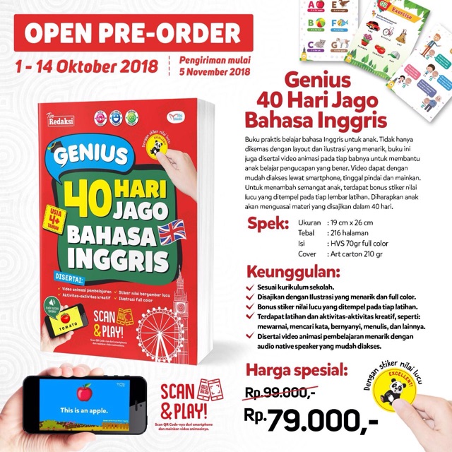 Jual Buku Genius 40 hari Jago Bahasa Inggris | Shopee Indonesia