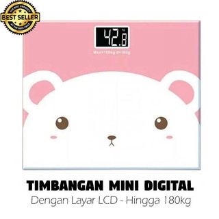 Jual Timbangan Badan Mini Digital Desain Kartun Bear LCD Weighing Scale ...