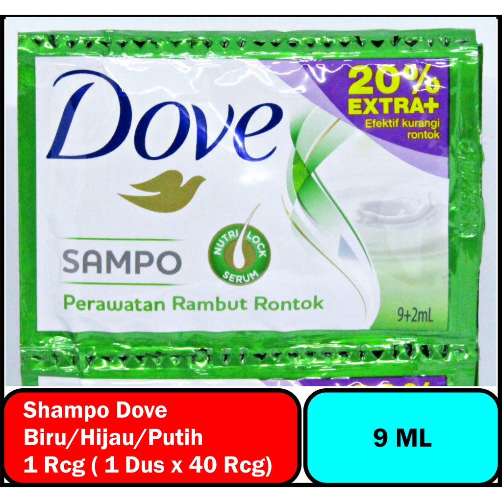 Jual Shampo Dove Putih/Biru/Hijau 1 Renceng x 12 Sachet 9ML | Shopee ...