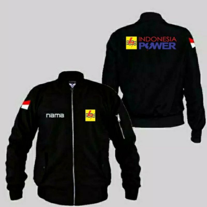 Jual jaket bomber PLN Indonesia power full bordir jaket bomber ...