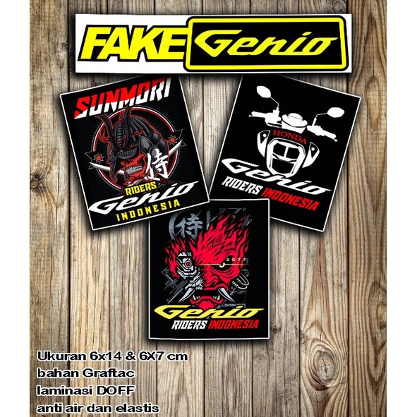 Jual sticker motor genio stiker motor isi 4 pcs stiker genio riders ...