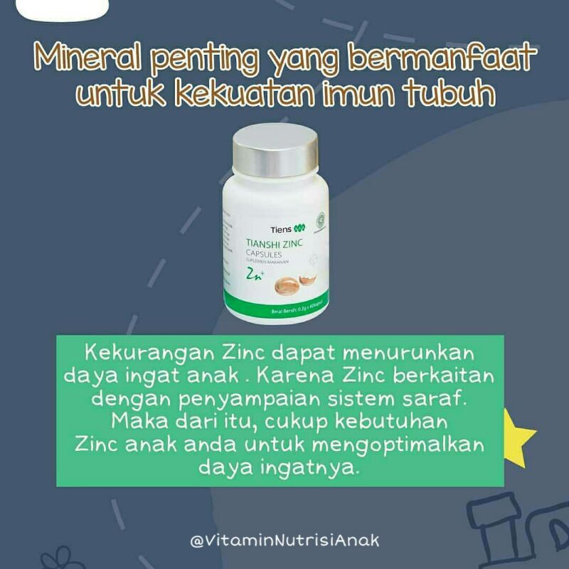 Jual TIANSHI ZINC SUPLEMEN CAPSUL (isi60caps) | Shopee Indonesia