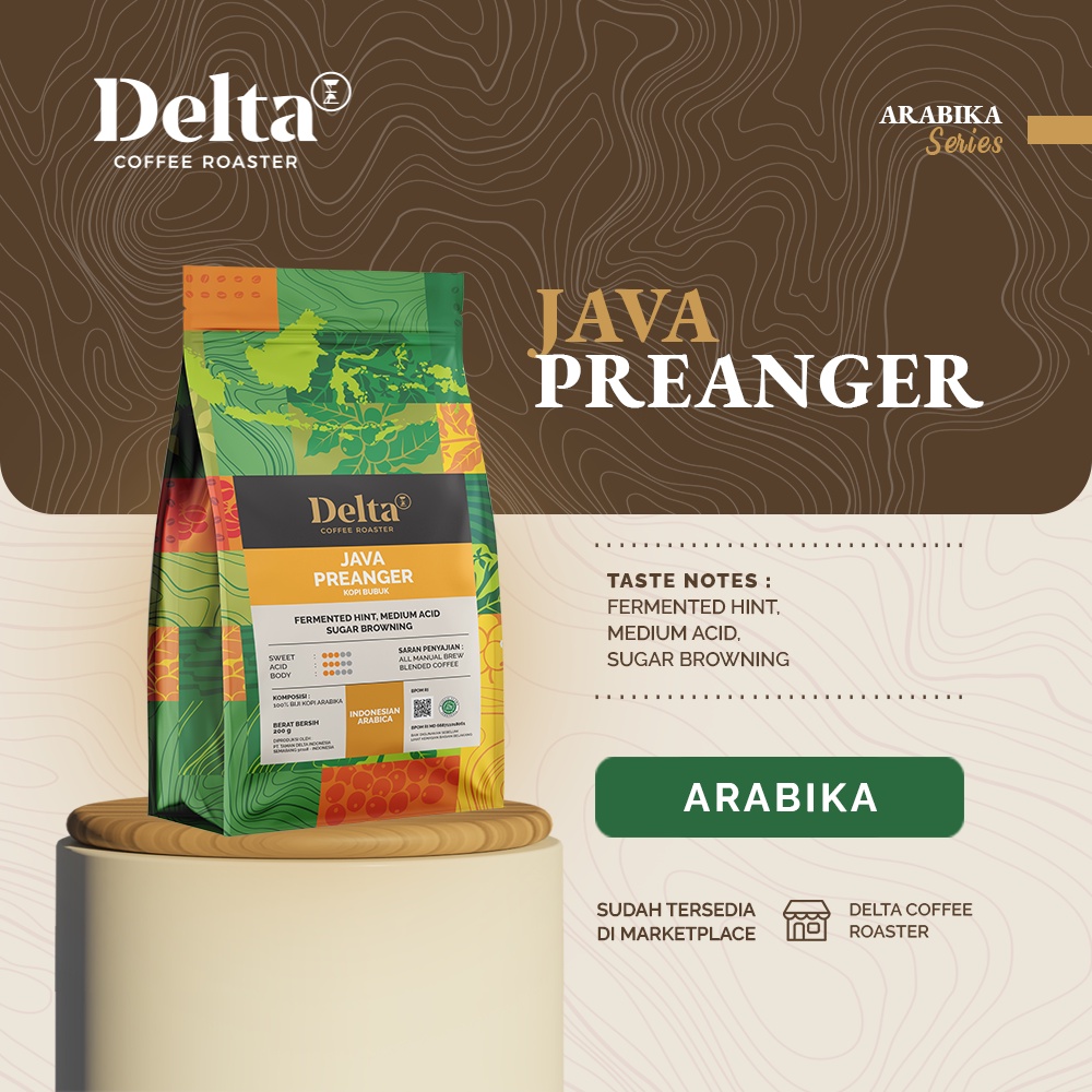 Jual Delta Coffee - Java Preanger Arabika Medium Roast 200g | Shopee ...