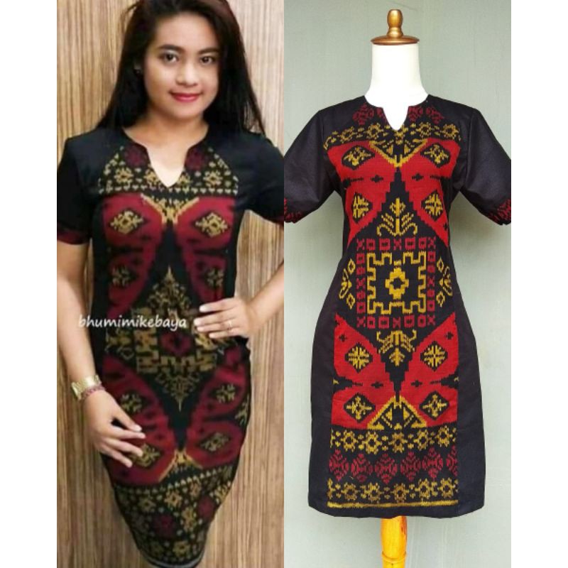 Jual dres tenun endek dan kemeja tenun endek motif LOBENG ORIGINAL ...
