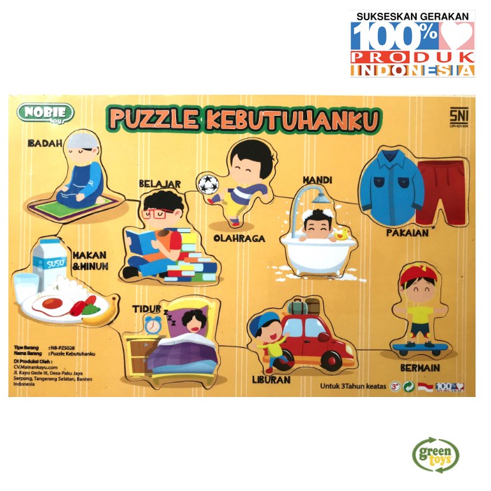 Jual Puzzle Kayu Mainan Edukasi | PAUD TK | Tema Kebutuhanku Sehari ...