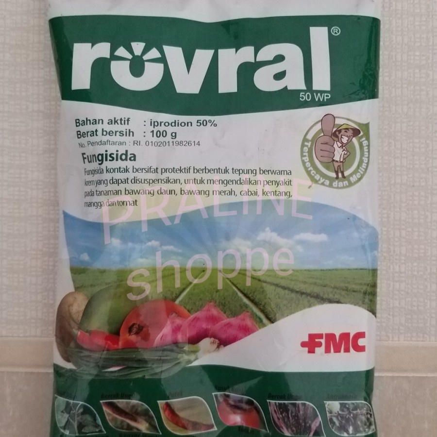 Jual FMC Rovral 50 WP 100 gram Fungisida Anti Jamur Kontak Tanaman ...