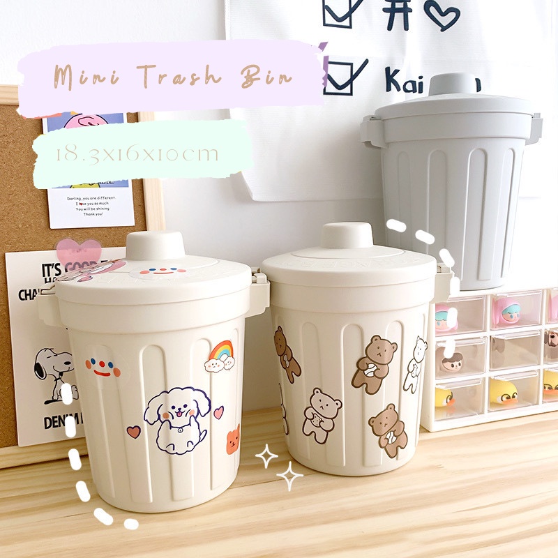 Jual Mini Trash Bin Aesthetic Dustbin Tong Sampah Kecil Mini /Desktop ...