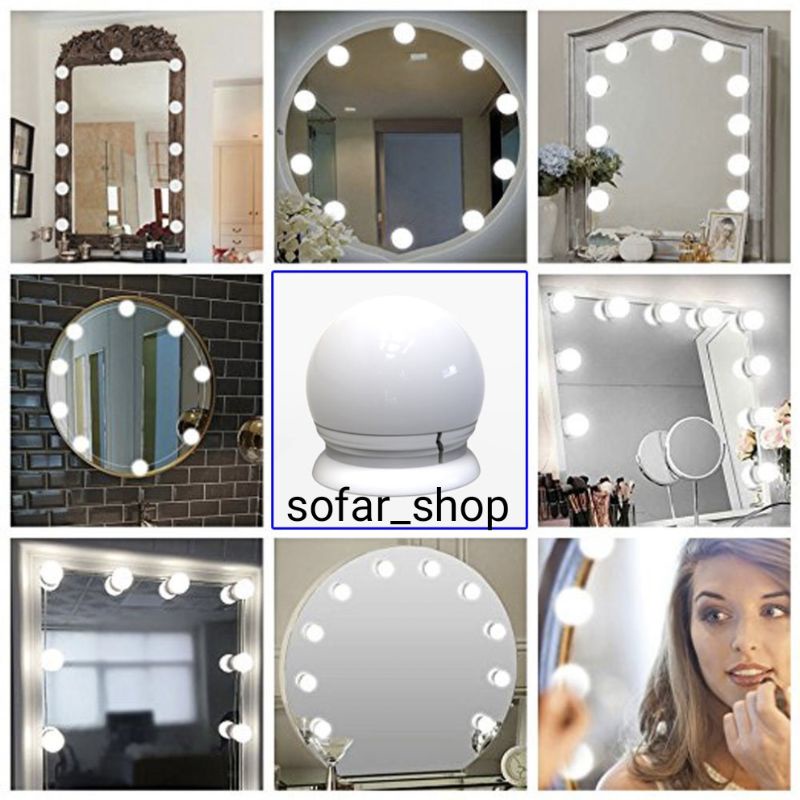 Jual Lampu LED Meja Rias Make UP Lampu Kaca Rias Vanity Mirror Light ...