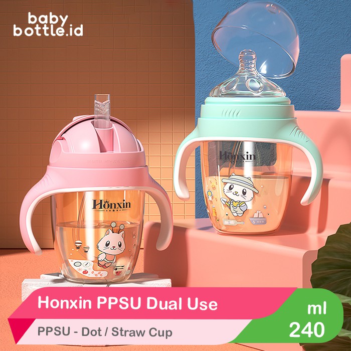 Jual HONXIN BOTOL SUSU BAYI PPSU | DOT + SEDOTAN | Gravity Ball Straw - Wide Neck | Anti Kolik ...