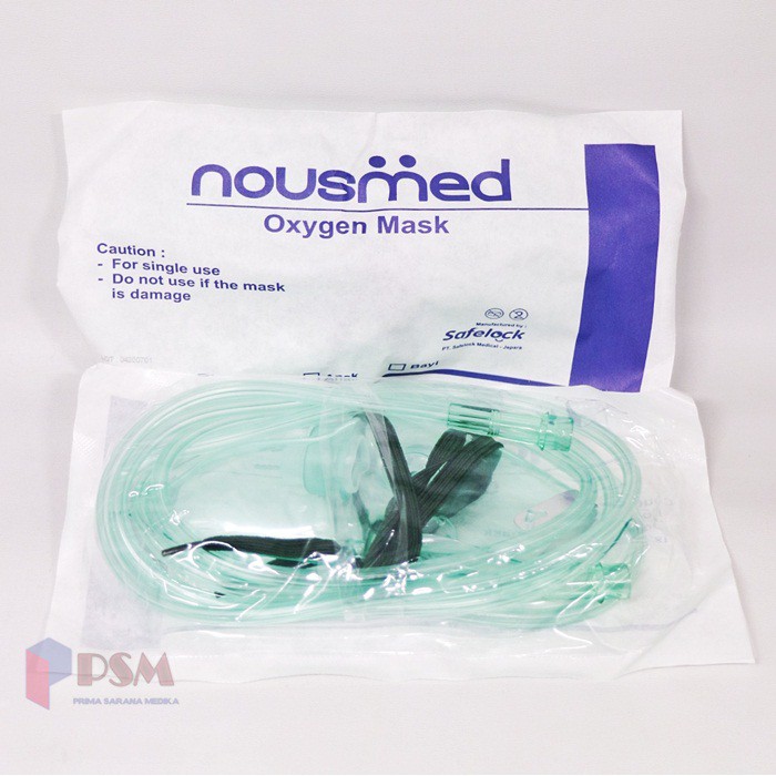 Jual Oxygen Mask O2 Nousmed / Maxiflow Masker Sungkup + Selang Oksigen ...