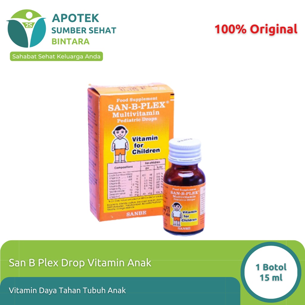 Jual San B Plex Drop Vitamin Anak 1 Botol 15 ml | Shopee Indonesia