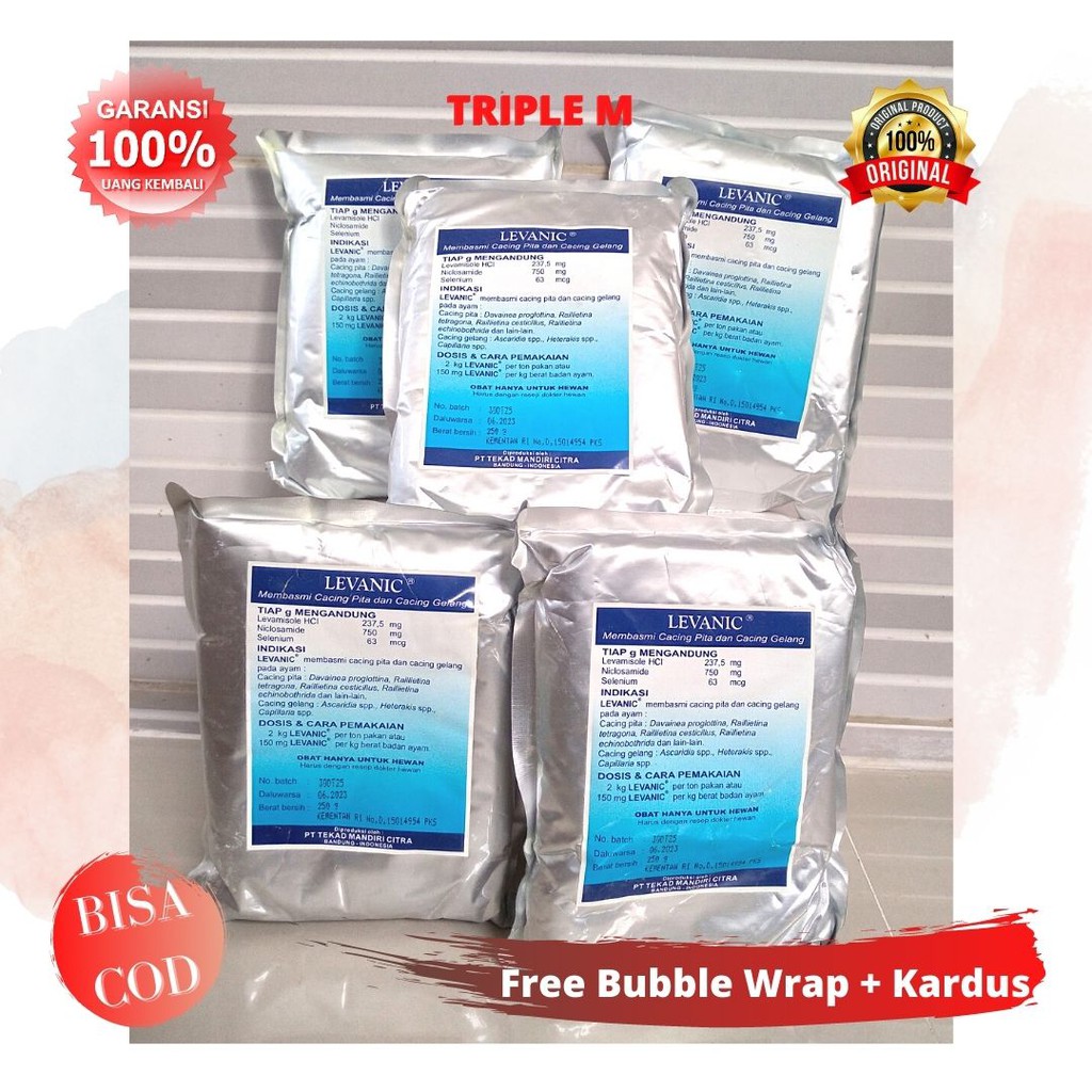 Jual LEVANIC 250 gram Obat Cacing Pita dan Cacing Gelang produksi TMC ...