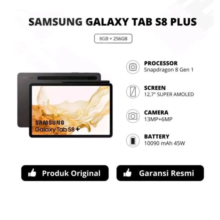 Jual Samsung Galaxy Tab S8 Plus 5G + Stylus Pen (RAM 8GB/256GB) - Garansi Resmi | Shopee Indonesia