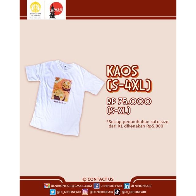 Jual [PRE-ORDER] Kaos - Official Merchandise UI Nihon Fair 2022 ...